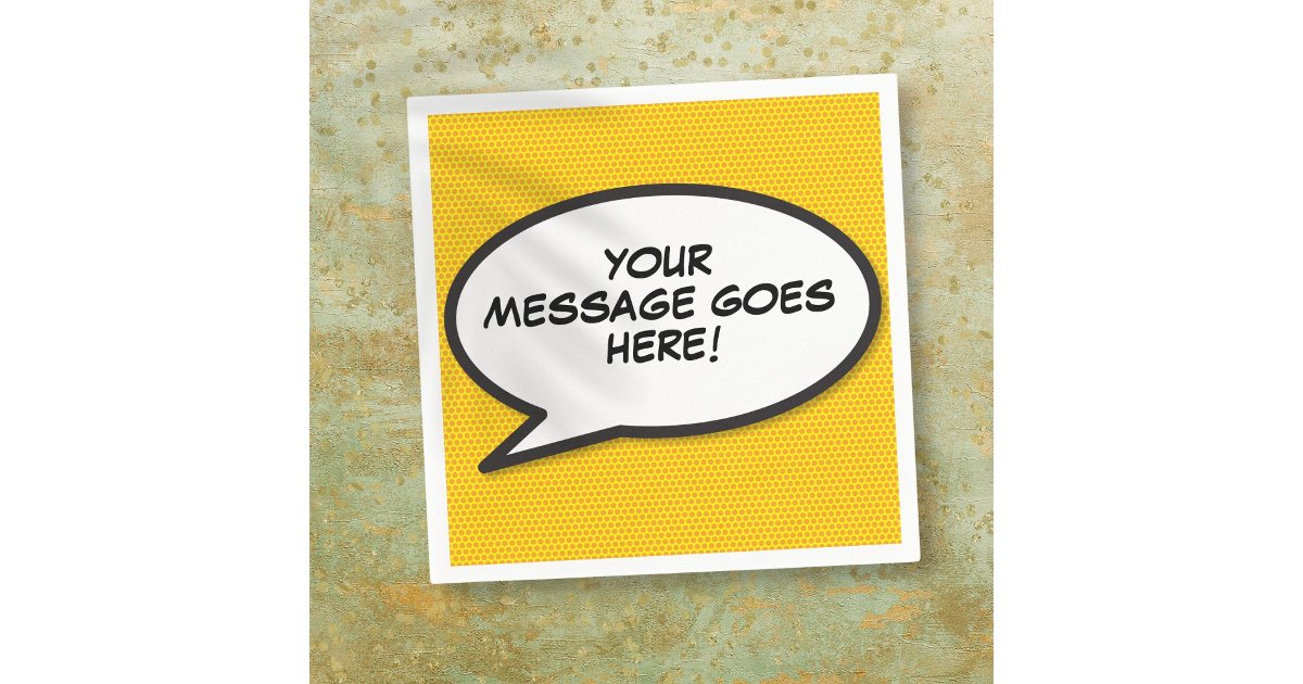 Fun Personalized Comic Book Speech Bubble Napkins | Zazzle