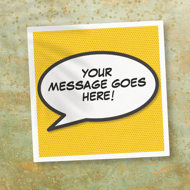 Fun Personalized Comic Book Speech Bubble Napkins | Zazzle