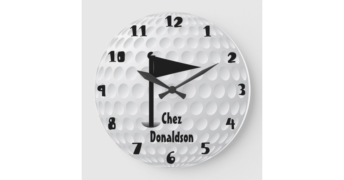 Fun Personalized Golf Large Clock | Zazzle