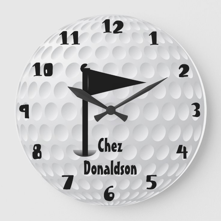 Fun Personalized Golf Large Clock | Zazzle