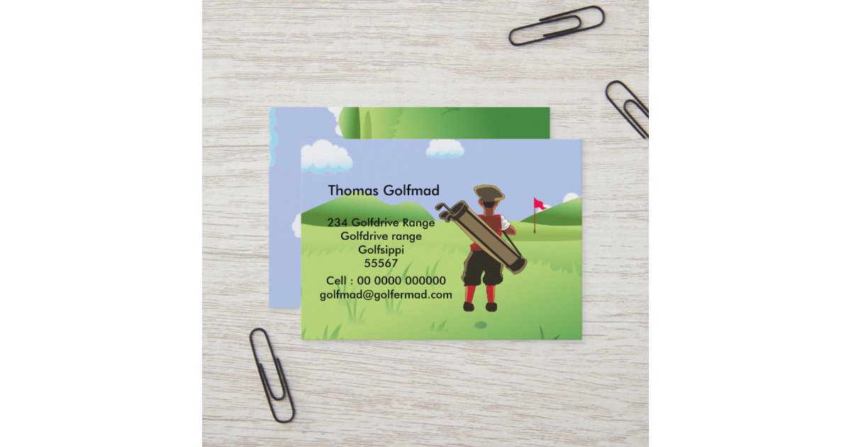 Fun Personalized Golfer on golf course Business Card | Zazzle
