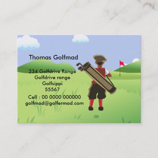 Fun Personalized Golfer on golf course Business Card | Zazzle