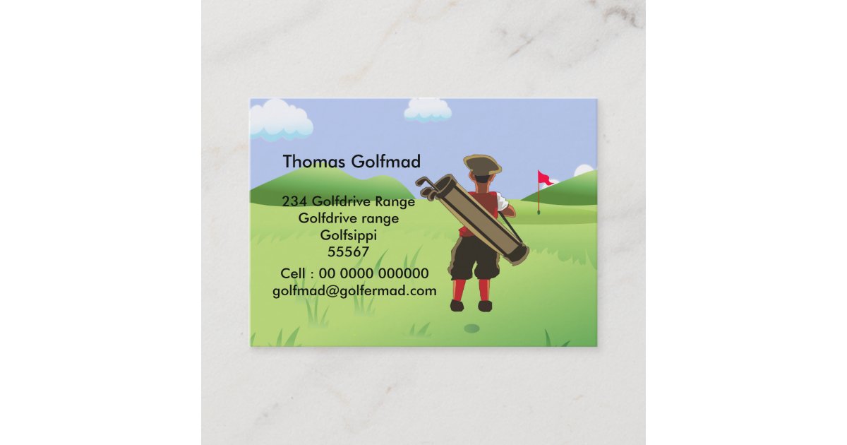 Fun Personalized Golfer on golf course Business Card | Zazzle