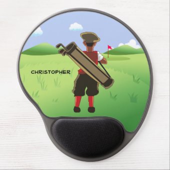Fun Personalized Golfer on golf course Gel Mouse Pad | Zazzle