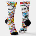 Fun Personalized Name Comic Book Socks | Zazzle