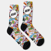 Fun Personalized Name Comic Book Socks | Zazzle