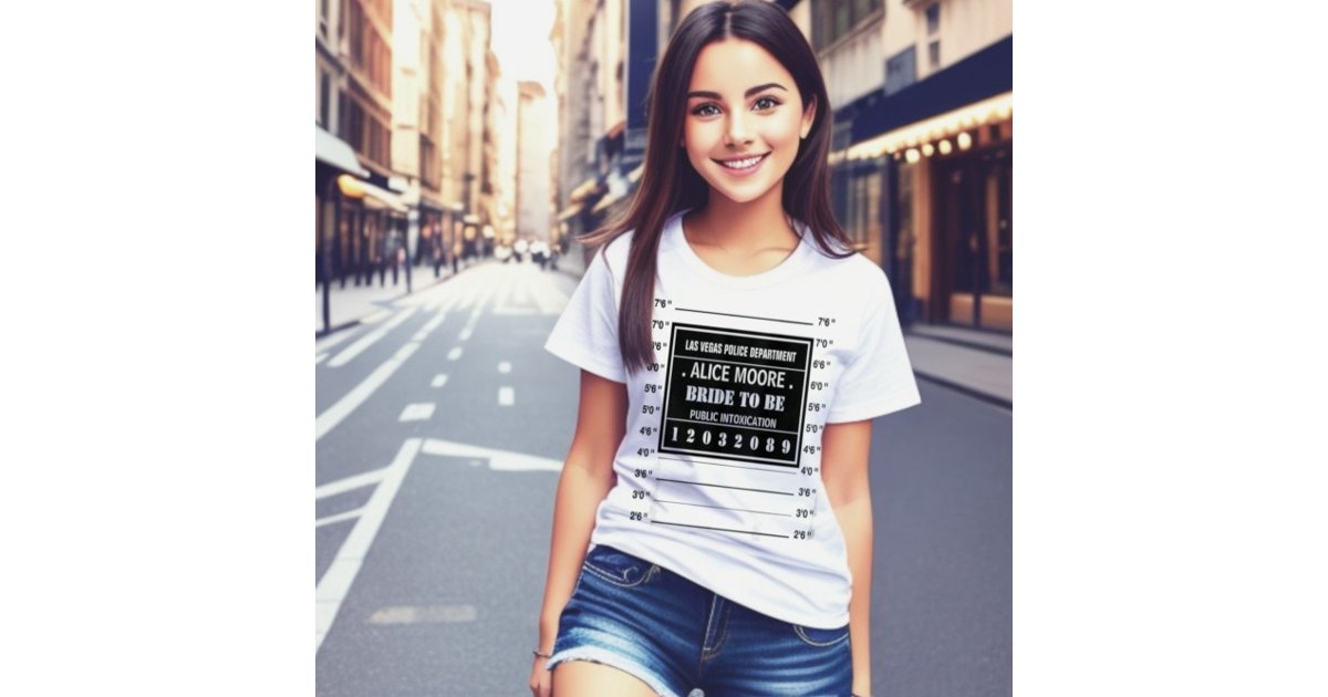 Fun personalized party police mugshot T-Shirt | Zazzle