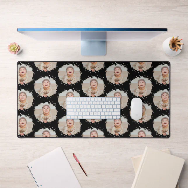Fun Personalized Photo Pattern Desk Mat | Zazzle