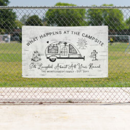 Fun Personalized Rustic Camping Banner | Zazzle
