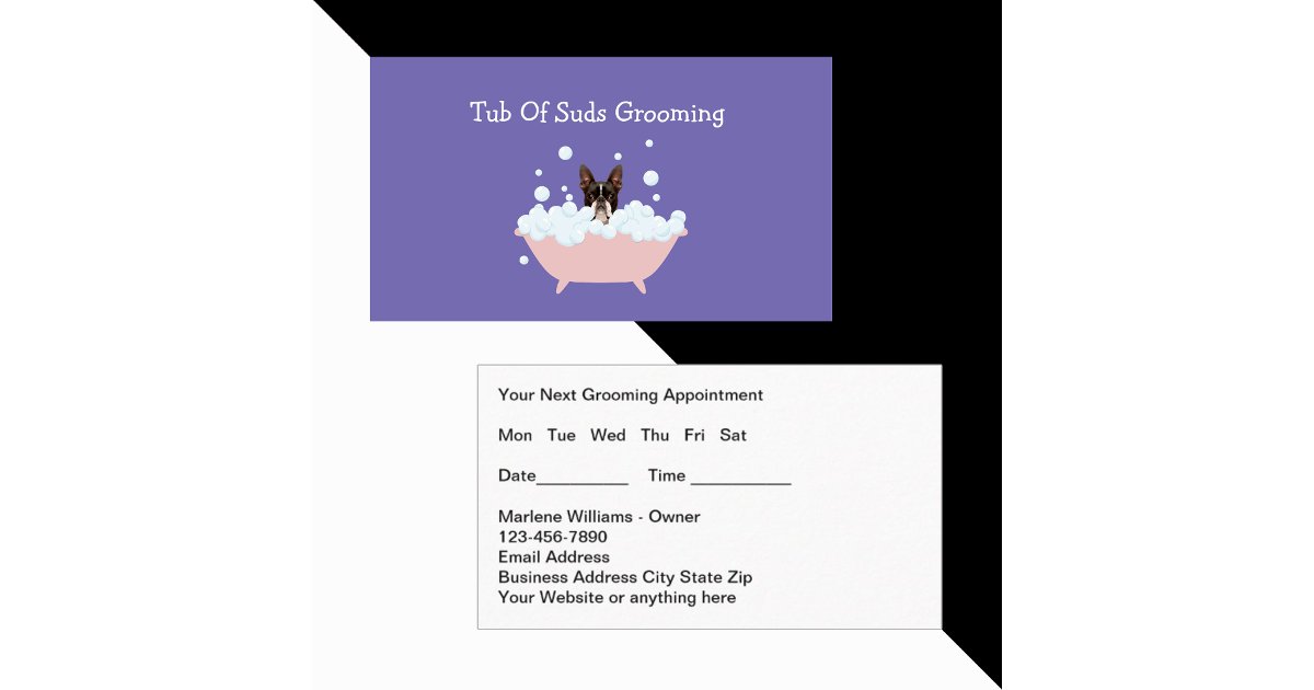 Fun Pet Grooming Appointment Business Cards | Zazzle