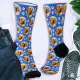 Fun Pet Photo Paw Prints Custom Blue Pattern Dog Socks | Zazzle