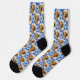 Fun Pet Photo Paw Prints Custom Blue Pattern Dog Socks | Zazzle
