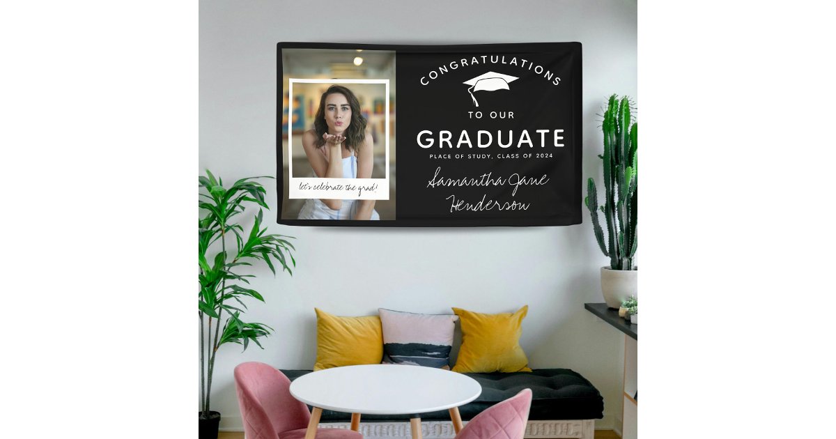 Fun Photo Collage Graduation Congratulations Banner | Zazzle