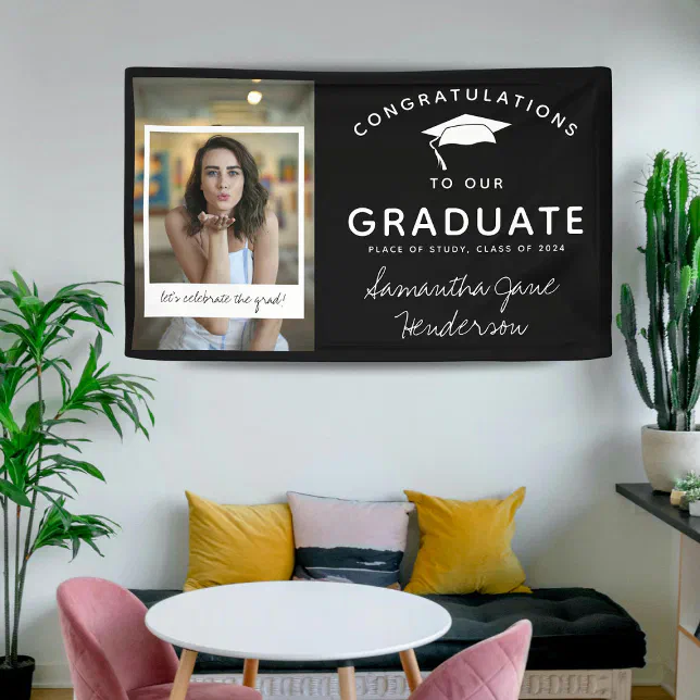 Fun Photo Collage Graduation Congratulations Banner | Zazzle
