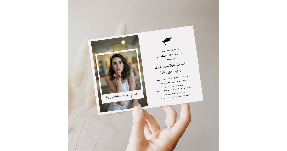 Fun Photo Collage Graduation Party Invitation | Zazzle