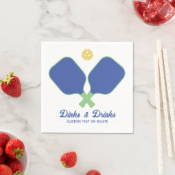 Fun Pickleball Party Dinks and Drinks Custom Text Napkins | Zazzle