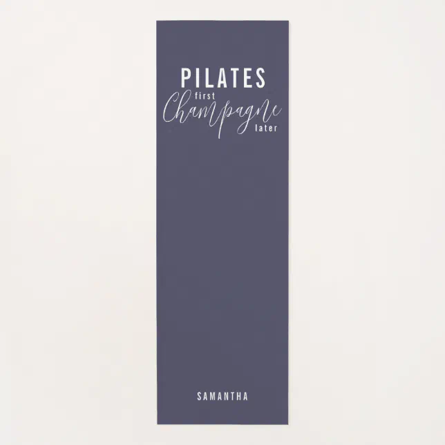 Fun Pilates First Champagne Later Purple Workout Yoga Mat | Zazzle