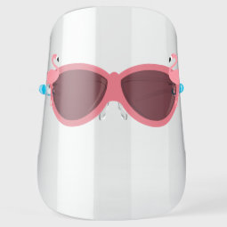 Fun Pink Flamingo Sunglasses Face Shield | Zazzle