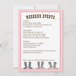 Fun Pink Last Rodeo Bachelorette Party Invitation | Zazzle