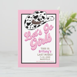 Fun Pink Let's Go Girls Bachelorette Party Invitation | Zazzle