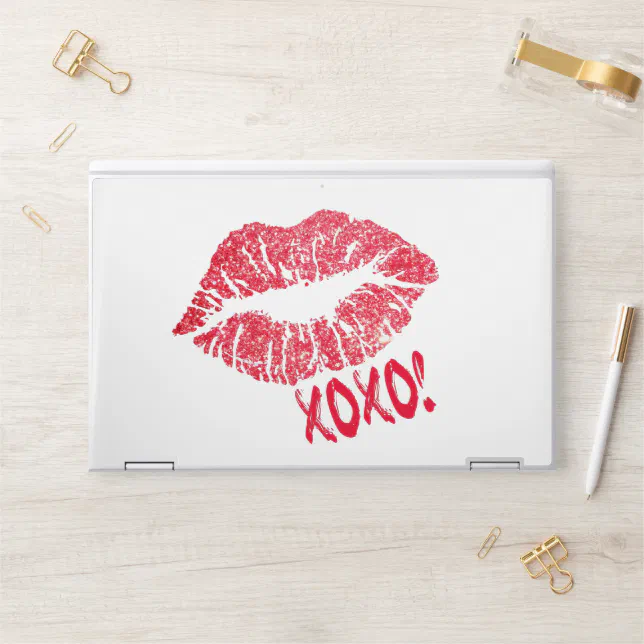 Fun Pink Lips XOXO HP Laptop Skin | Zazzle