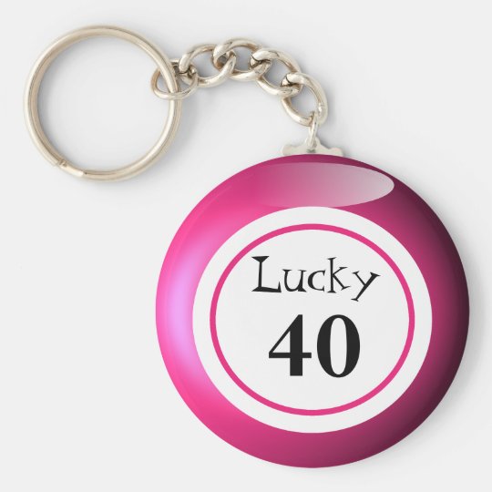 Fun Pink Lucky Number Bingo Ball Theme Keychain | Zazzle.com
