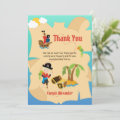 Fun Pirate Boy Treasure Map Custom Thank You Card | Zazzle