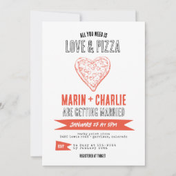 Fun Pizza Couples Bridal Shower Engagement Party Invitation | Zazzle