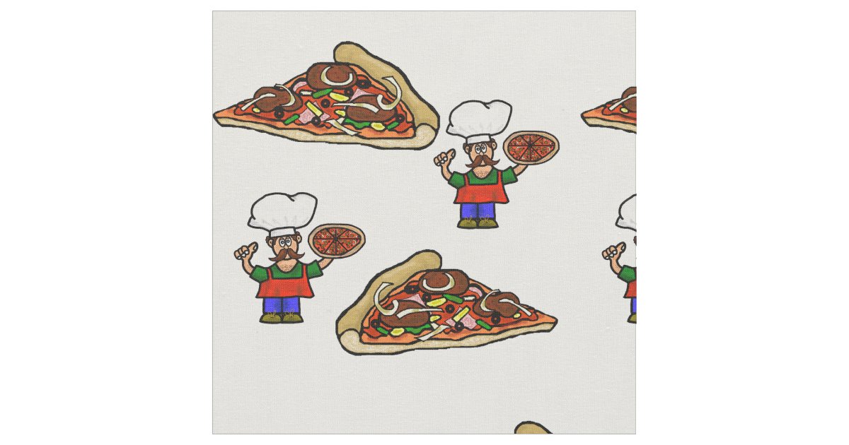 Fun Pizza Fabric | Zazzle