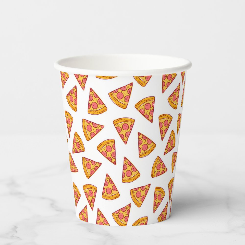 Fun Pizza Slice Pattern Paper Cups sold by Anthology Jinny | SKU 4021997 | Printerval UK