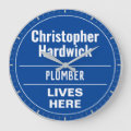Fun Plumber Wall Plaque Style Large Clock | Zazzle