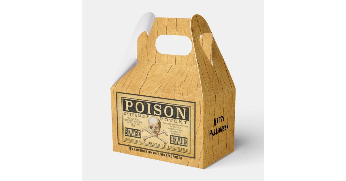 Fun "POISON" Halloween Design Favor Boxes | Zazzle