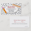Fun Polka Dots Teacher's business card | Zazzle