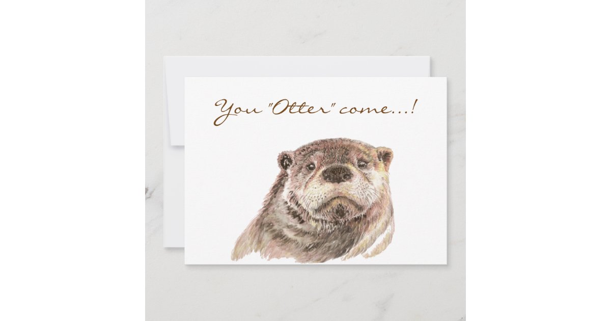 Fun Pool Party Birthday Cute Otters Invite | Zazzle