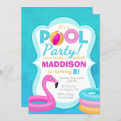 Fun Pool Party Inflatable Birthday Invitation | Zazzle