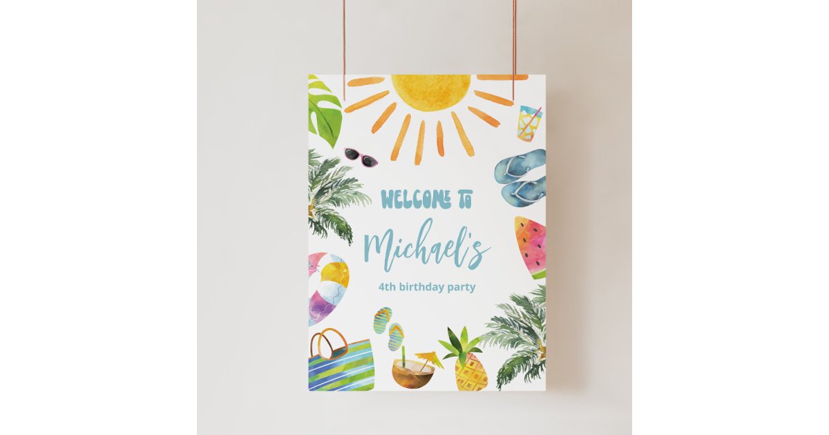Fun Pool Party Welcome Sign | Zazzle
