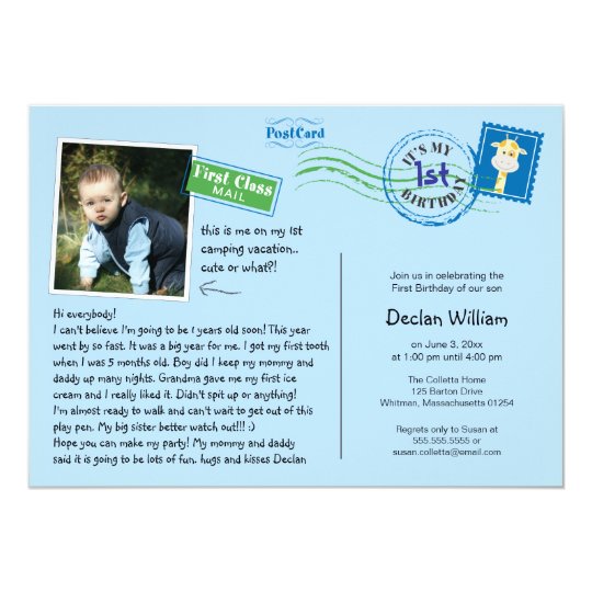 Fun Postcard Birthday Party Invitation | Zazzle.com