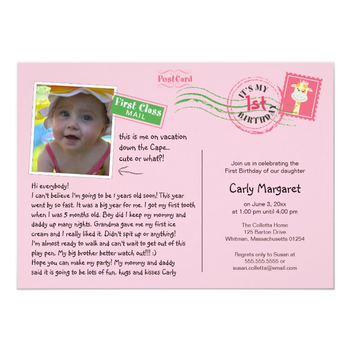 Fun Postcard Birthday Party Invitation | Zazzle.com