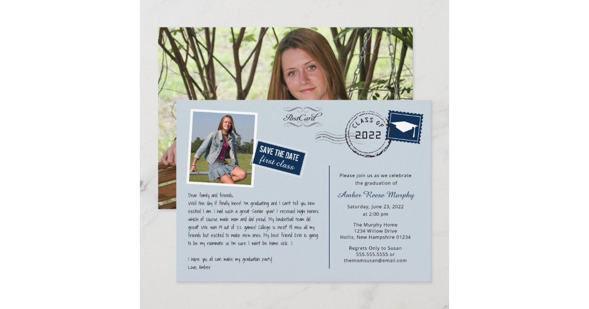Fun Postcard Style Graduation Party Invitation | Zazzle