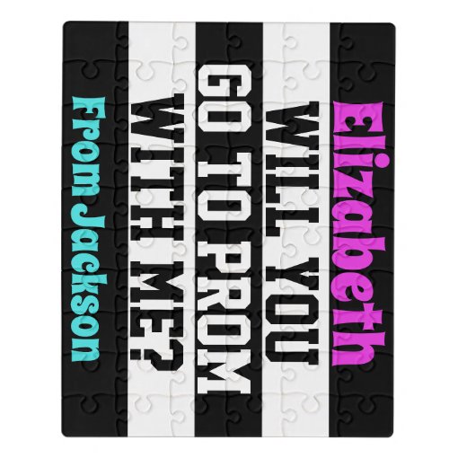 Fun Promposal Idea Black and White Jigsaw Puzzle | Zazzle