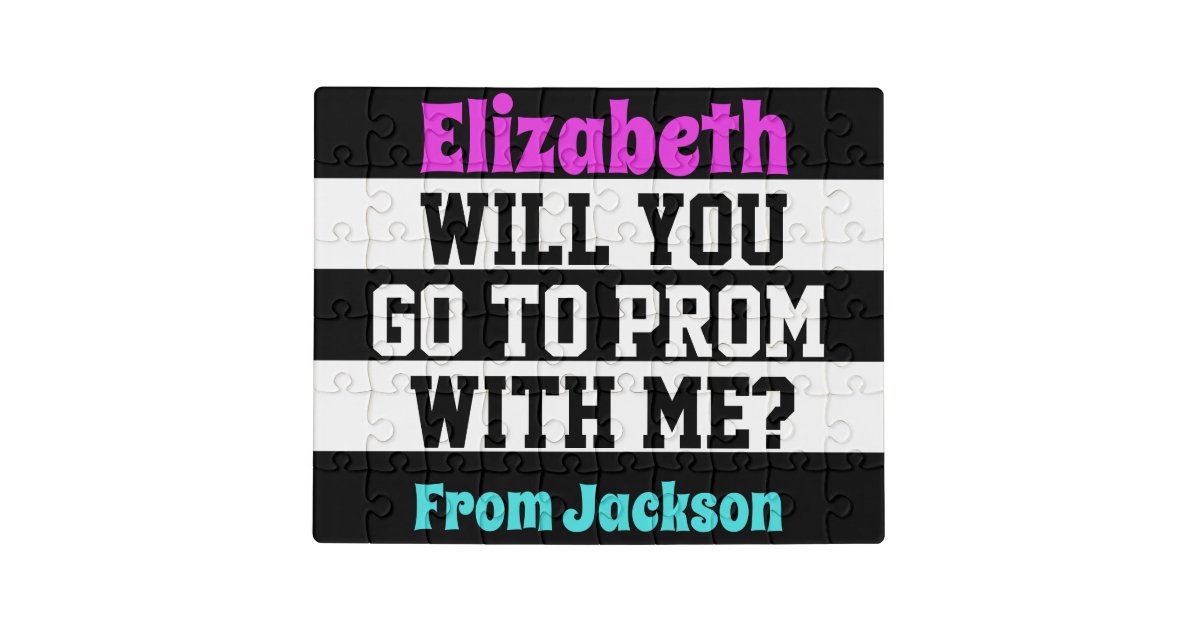 Fun Promposal Idea Black and White Jigsaw Puzzle | Zazzle