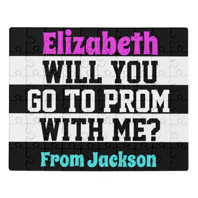 Fun Promposal Idea Black and White Jigsaw Puzzle | Zazzle