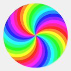 Bright Colorful Pinwheel Fractal Classic Round Sticker | Zazzle.com