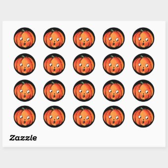 Fun Pumpkin Face for Halloween Fun Stickers | Zazzle
