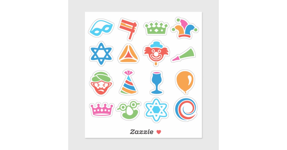 Fun Purim Stickers | Zazzle