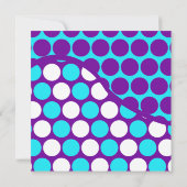 Fun Purple and Teal Polka Dot Wave Pattern Invitation | Zazzle