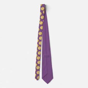 Fun Purple Bitcoin Tie with big bitcoin logo | Zazzle