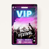 Fun Purple Pink Neon VIP All Access Pass Concert Badge | Zazzle