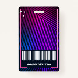 Fun Purple Pink Neon VIP All Access Pass Concert Badge | Zazzle