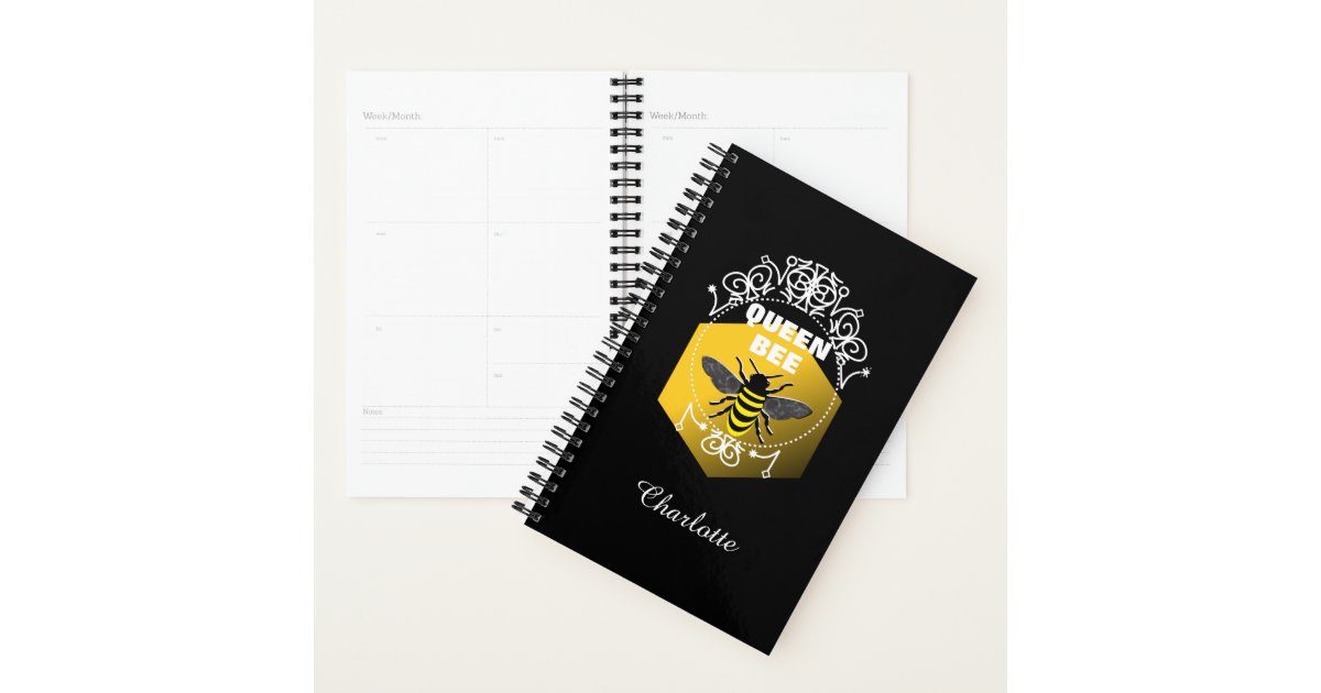 Fun Queen Bee Vintage Inspired Modern Personalized Planner | Zazzle